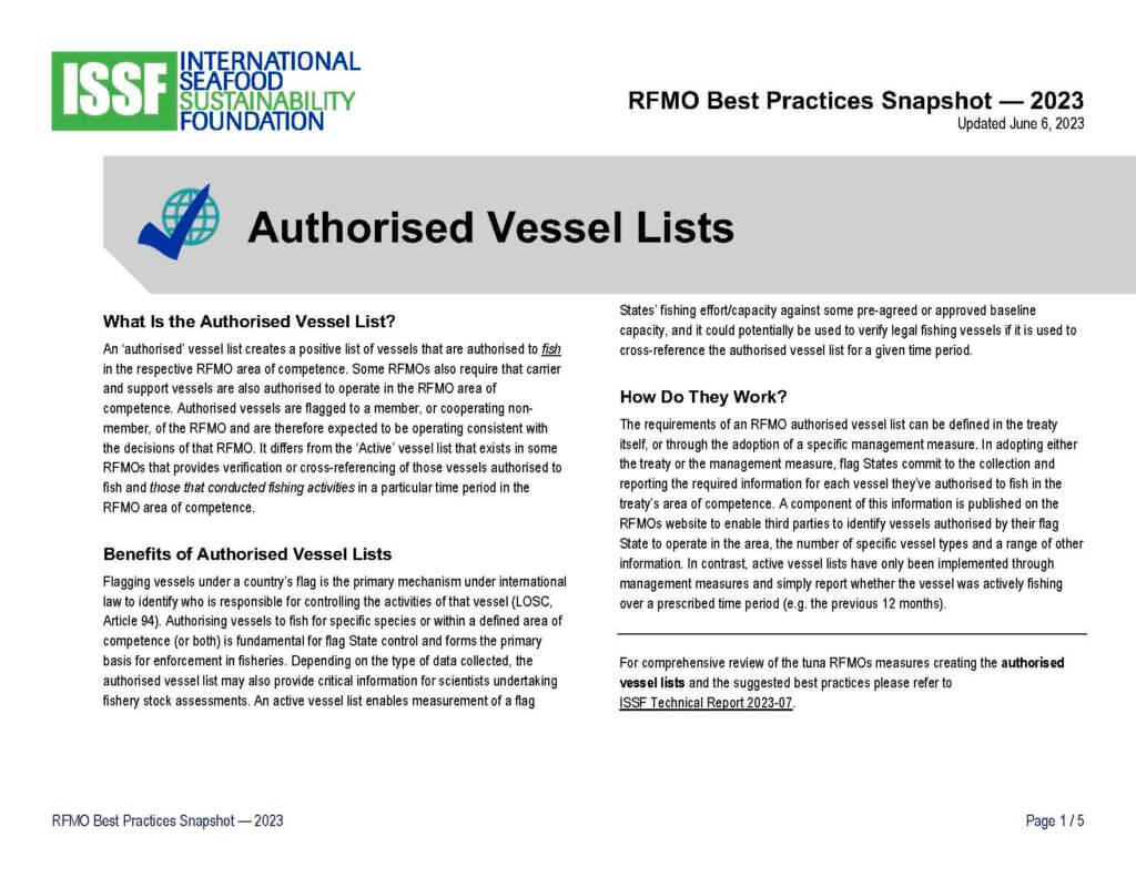 RFMO Best Practices Snapshots - International Seafood Sustainability ...
