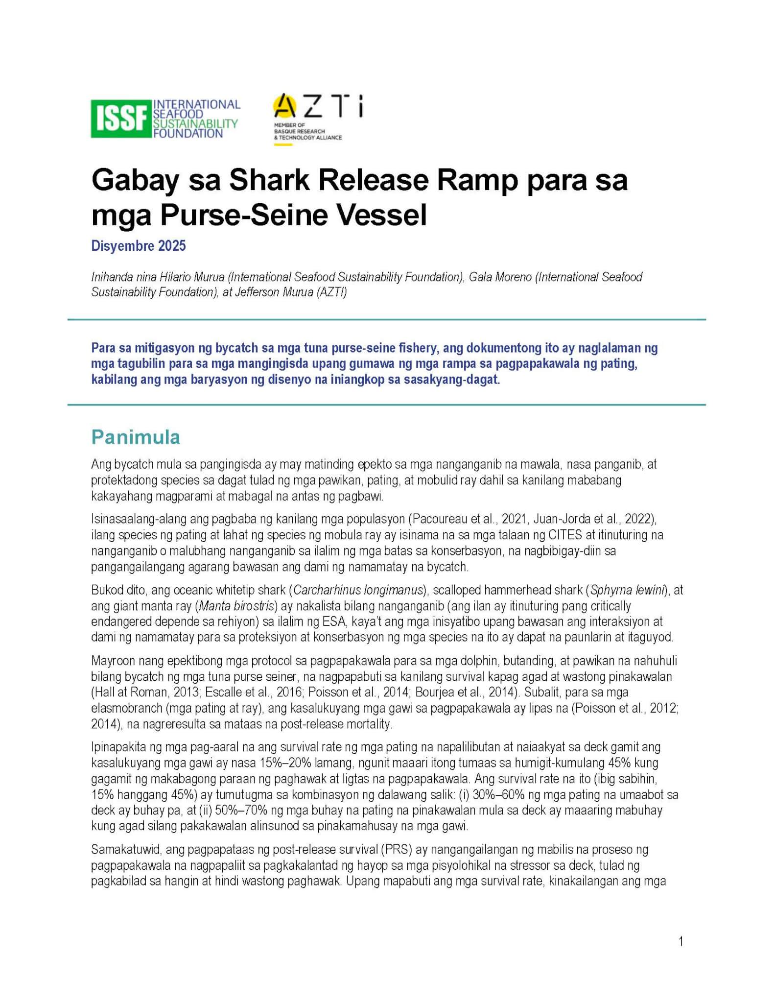 Shark Release Ramp Guide for Purse-Seine Vessels (Tagalog ...